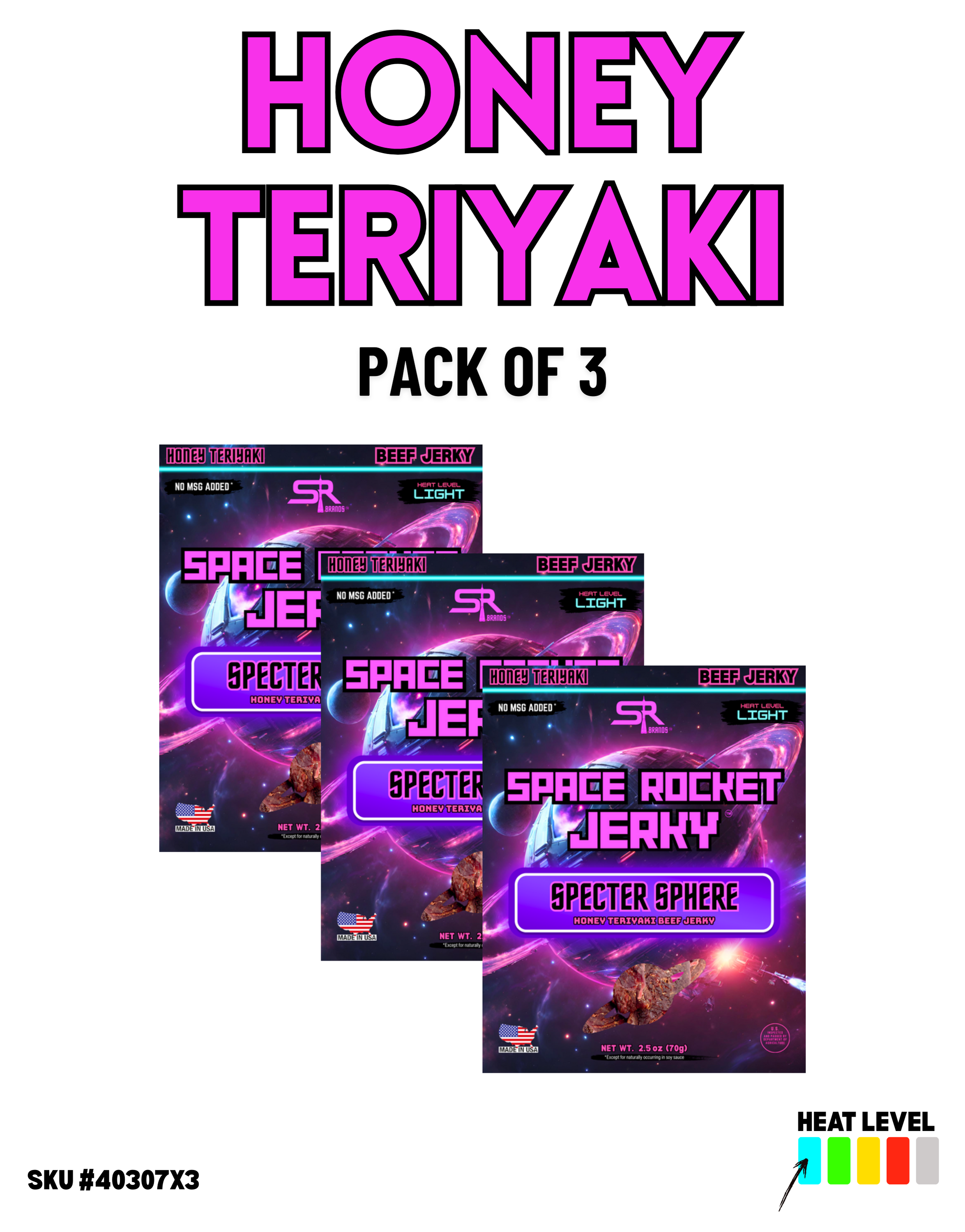Honey Teriyaki 2.5oz 3-Pack, Beef [Specter Sphere] – Space Rocket Brands